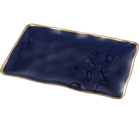 PAMPA BAY | Dining | New Pampa Bay Rectangular Platter In Blue And Gold ...